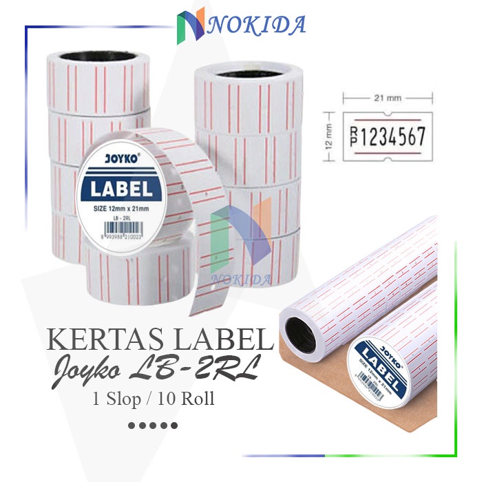 Jual Nokida Kertas Label Harga Joyko 1 Baris LB-2RL/10 Roll/ Isi Ulang ...