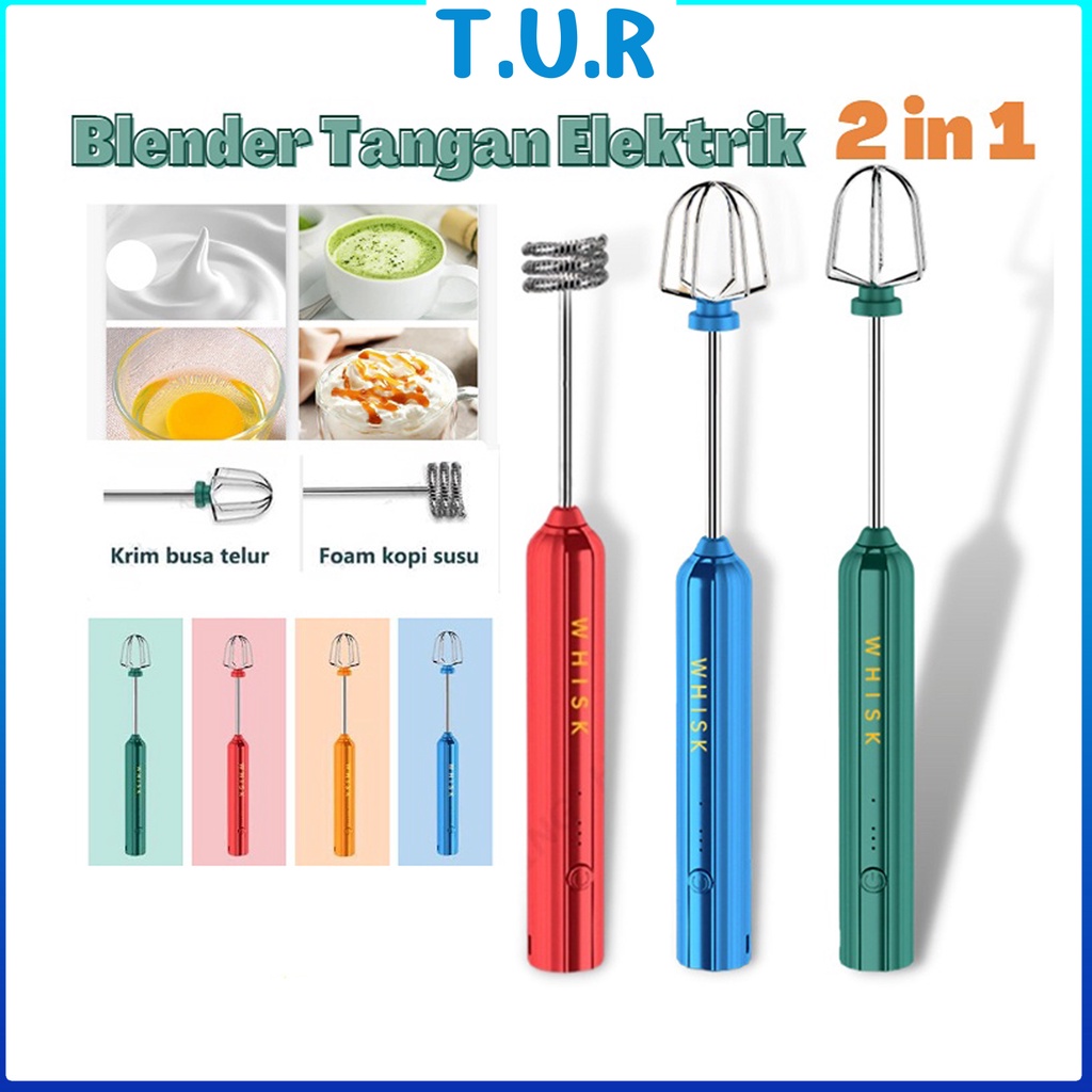 Jual Pembuih Susu Pengocok Telur Handheld Blender Milk Frother Electric ...