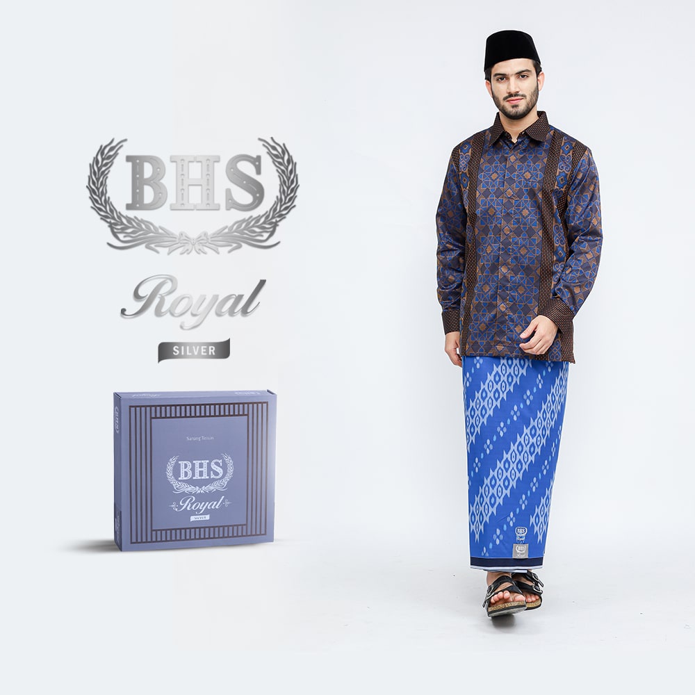 Jual Sarung BHS Royal Silver Motif R57 IKG Warna Biru | Shopee Indonesia