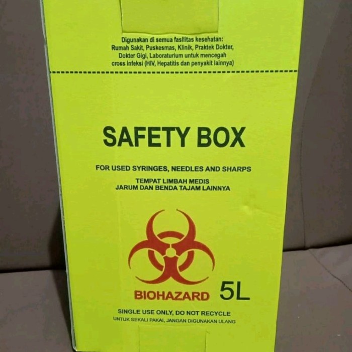 Jual Safety Box 5 Liter/ Tempat Sampah Biohazard/ Limbah Medis | Shopee Indonesia