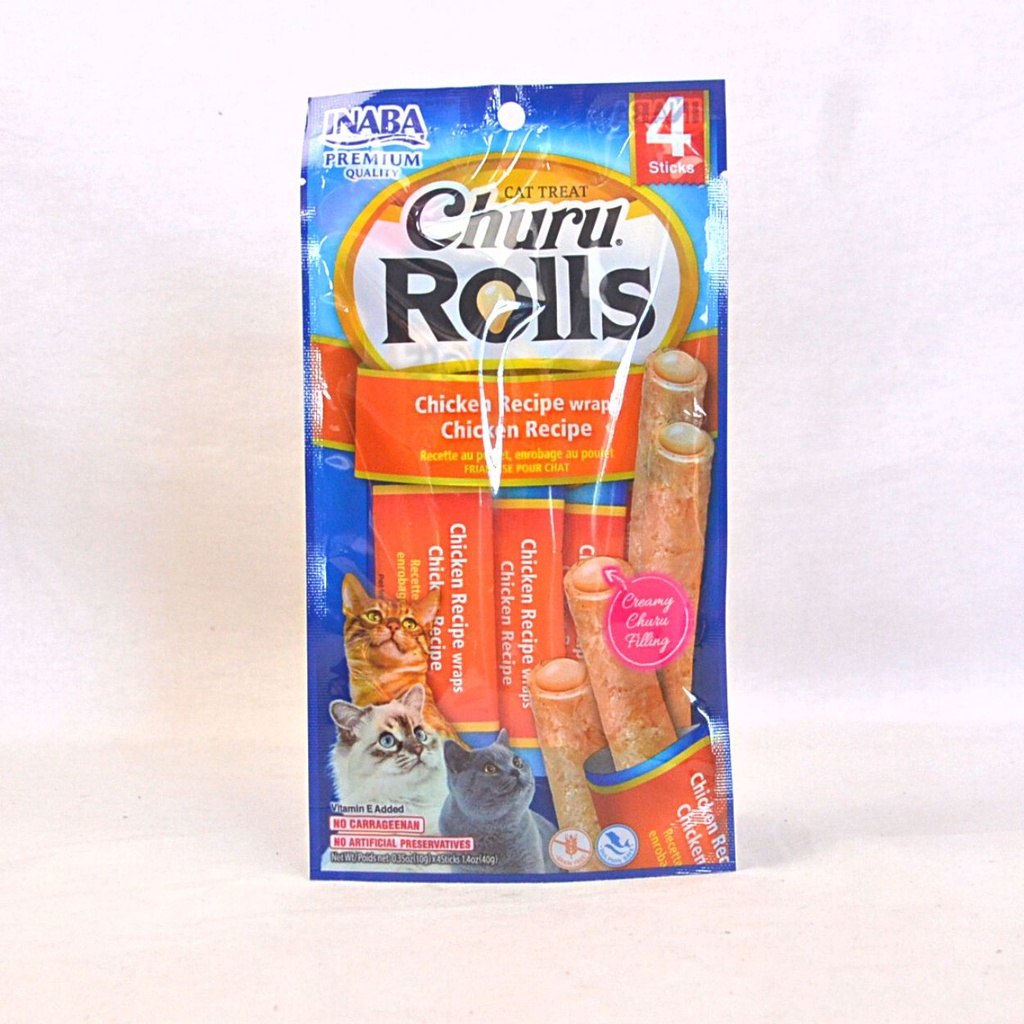 Jual INABA Snack Kucing Churu Rolls Chicken Wraps Chicken 40gr | Shopee ...