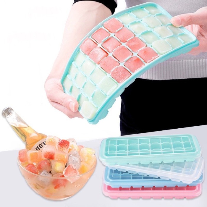 Jual Cetakan Es Batu Plus Tutup Ice Cube Tray Cetakan Es Batu Kotak ...