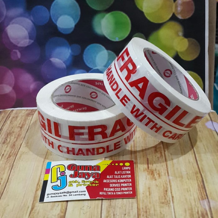 Jual Daimaru Lakban "FRAGILE HANDLE WITH CARE" | Shopee Indonesia