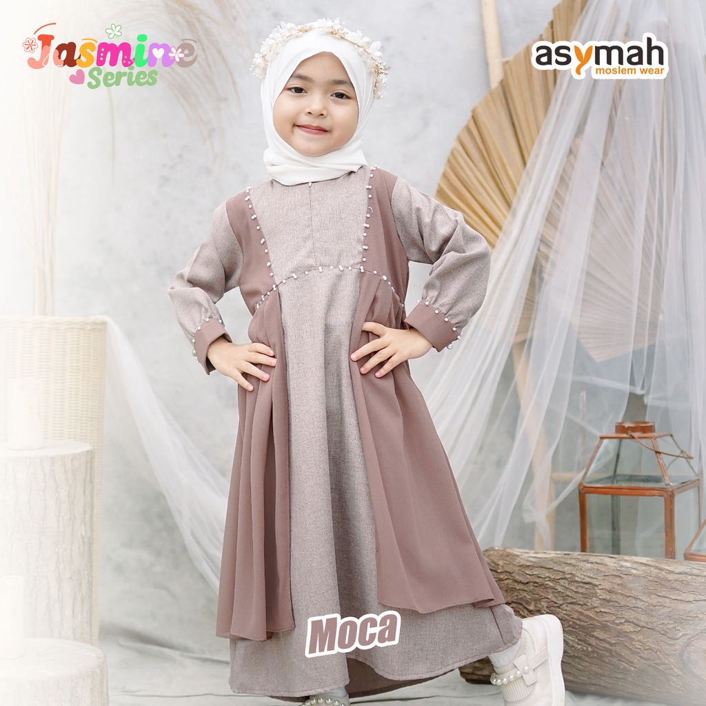 Jual BAJU DRESS ANAK MUSLIM PREMPUAN JASMINE SERIES WARNA MOCCA BY ...