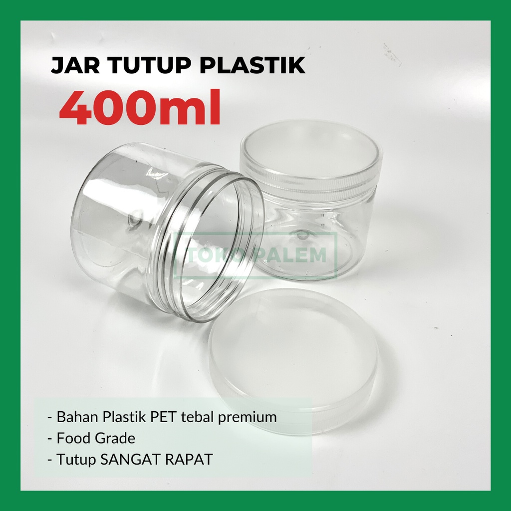Jual Toples Jar Tabung silinder plastik 400 ml TEBAL / Botol Plastik ...