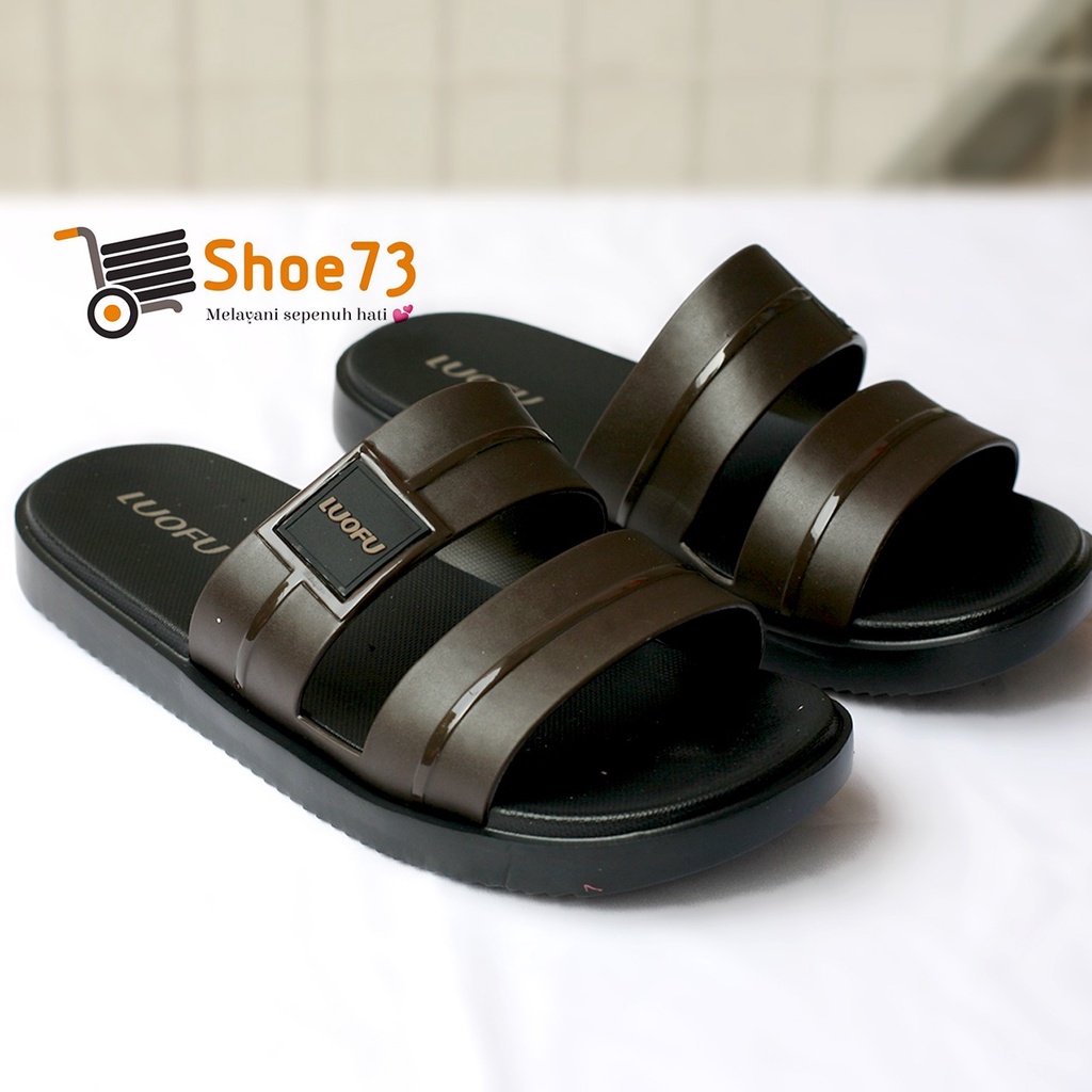 Jual LUOFU E 6208 - SH6W SIZE 40-44 ORIGINAL l Sandal Selop ban 2 jelly ...