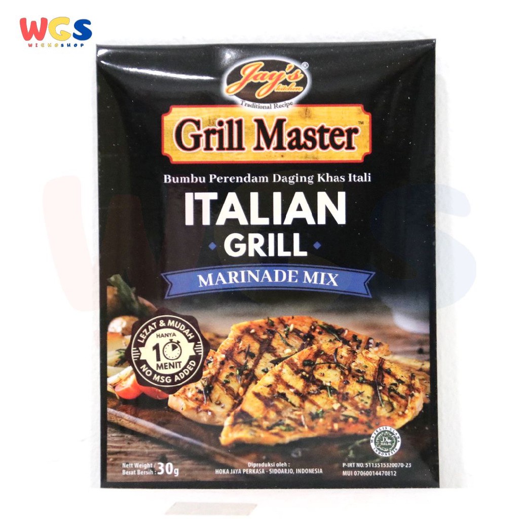 Jual Jay's Kitchen Grill Master Italian Grill Marinade Mix 30g - Bumbu Perendam Daging | Shopee ...
