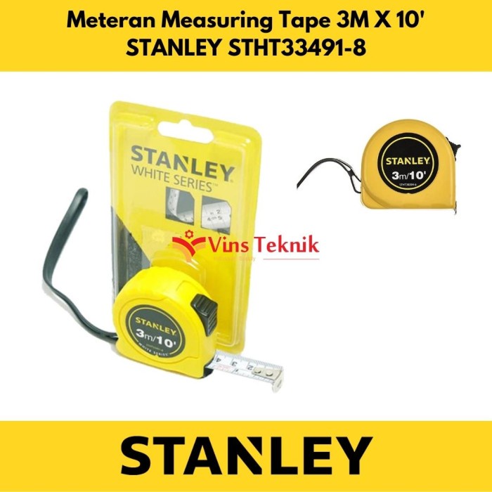 Jual Meteran STANLEY STHT33491-8 White Series Measuring Tape 3M X 10 ...