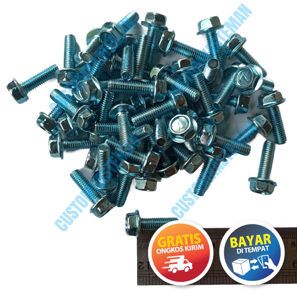 Jual Baut Topi M6X20 Kunci 10 Panjang 2 CM Baud Cover Tutup Knalpot ...