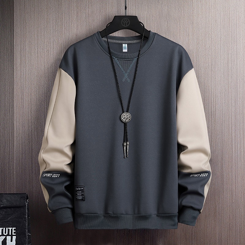 Jual Sweater Polos Pria Lengan Panjang Distro Motif Print Basic Sweater ...