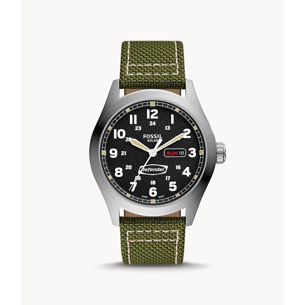 Jual Fossil Defender Solar-Powered Olive Nylon Jam Pria - FS5977 ...