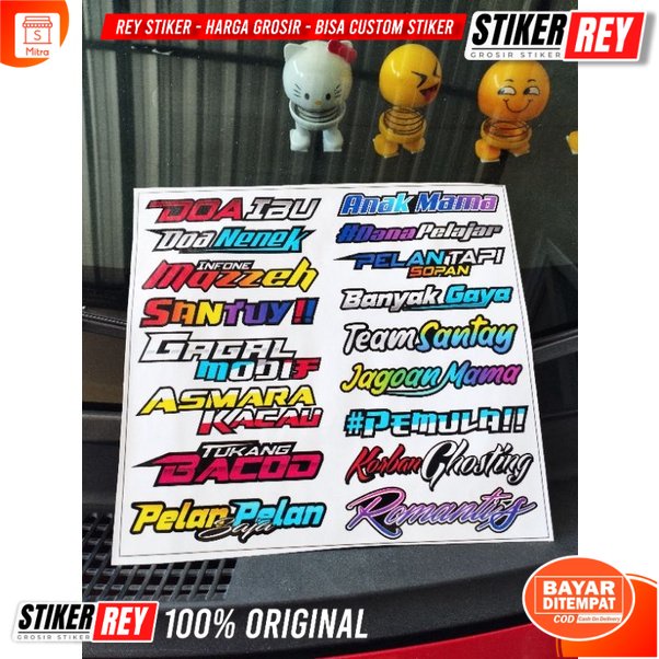 Jual Stiker Pack Kata Kata / Stiker Racing Terbaru / Stiker Motor / Stiker Viral / Stiker Hitz ...