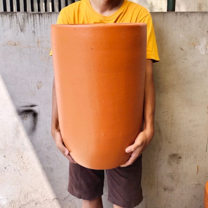 Jual pot gerabah jumbo tinggi, kapsul tinggi 55 cm, pot besar tanah ...