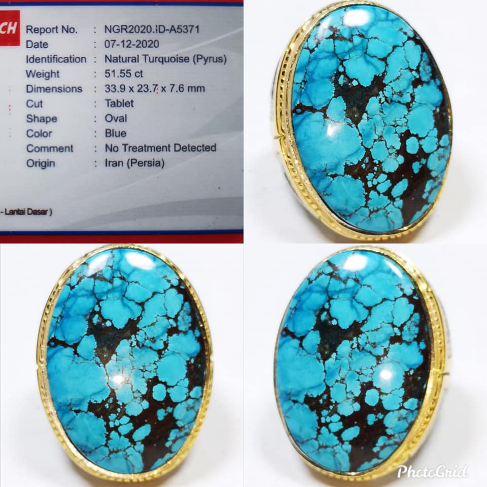 Jual NATURAL PIRUS PERSIA IRAN TOURQOISE BIG SIZE + MEMO NGR LAB ...