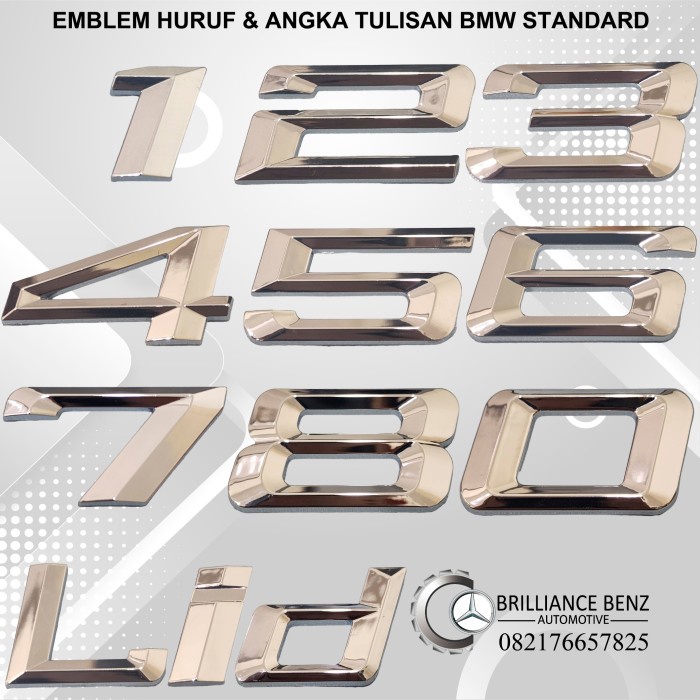 Jual EMBLEM TULISAN BAGASI BMW FONT STANDAR EMBLEM ANGKA HURUF BMW ...
