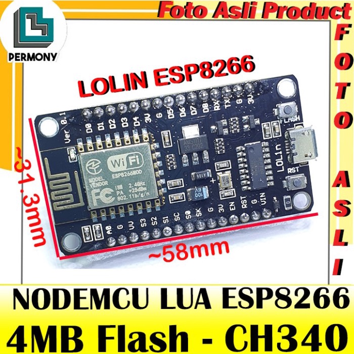 Jual [Wr540] Nodemcu V3 Lua Esp8266 Ch340G [Ada] | Shopee Indonesia