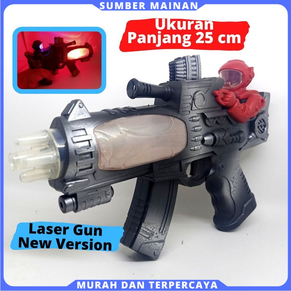 Jual Mainan Anak Pistol Tembakan Laser Baterai Berlampu Dan Suara ...