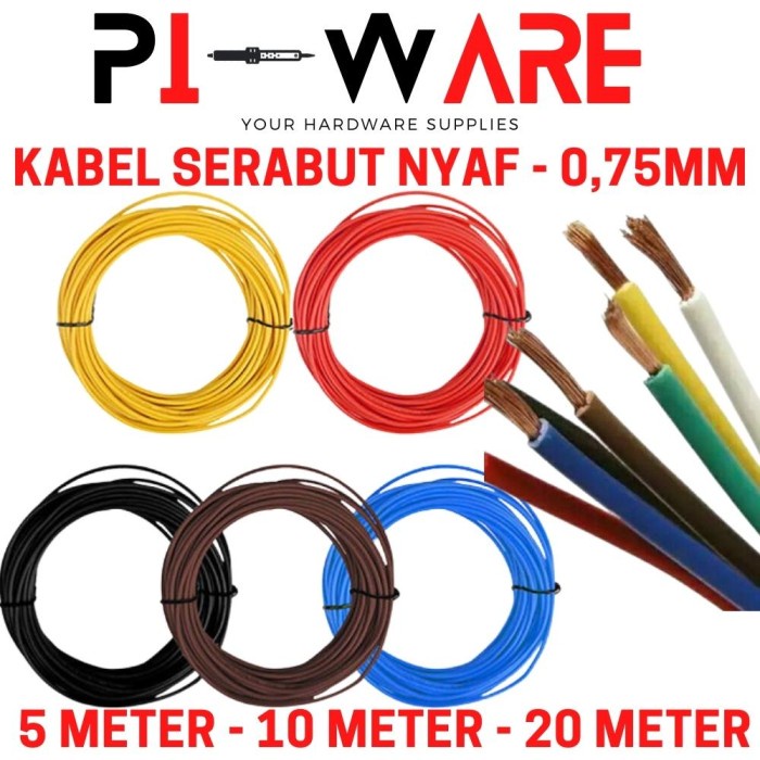 Jual Kabel Listrik Serabut 0.75mm 18 AWG NYAF 1 x 0.75 mm Per Roll Kecil | Shopee Indonesia