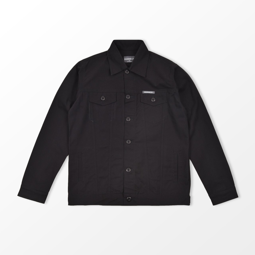 Jual TJ001 BLACK GORGEOUS TRUCKER TWILL JACKET | Shopee Indonesia