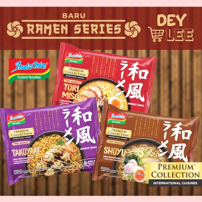 Jual INDOMIE Ramen Series Tori Miso Shoyu Takoyaki Premium Collection ...