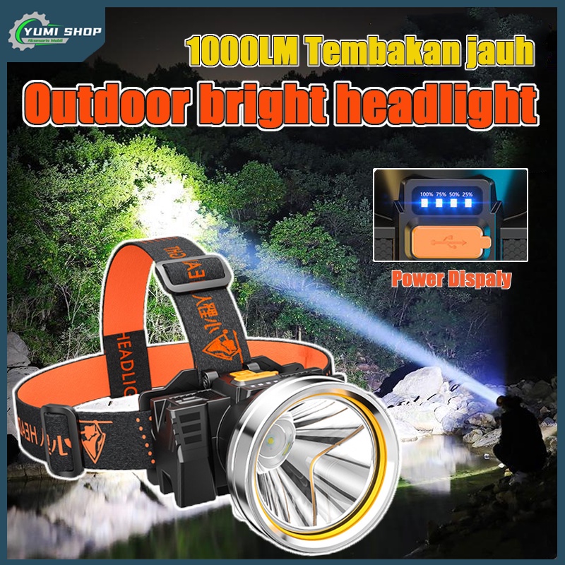 Jual Senter Kepala/TERANG BATERAI LITHIUM Headlamp Berkemah/led Senter ...