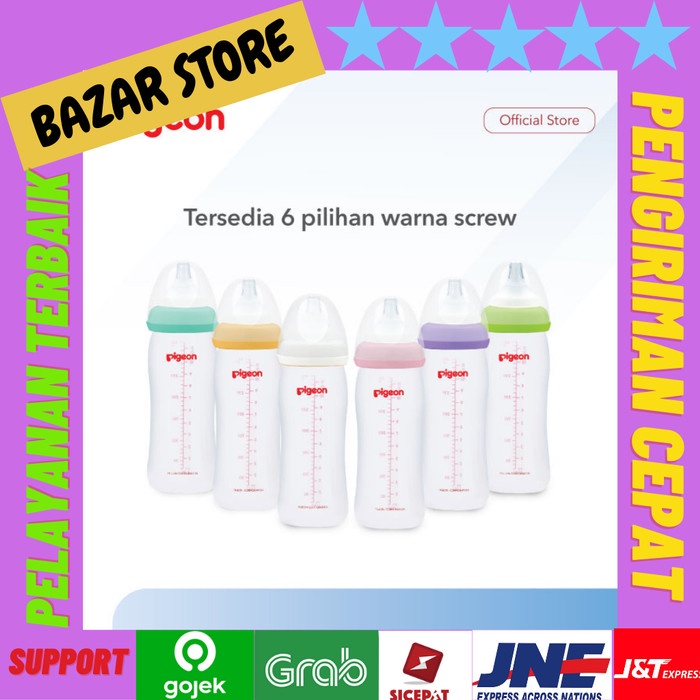 Jual PIGEON BOTOL SUSU WIDE NECK 330ml - L 330 ML SS 160ML M 24OML - L 330ml | Shopee Indonesia