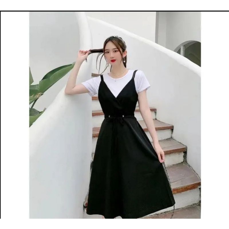 Jual dress MIDI Korean style/fashion Korea/pakaian Korea/pakaian wanita ...