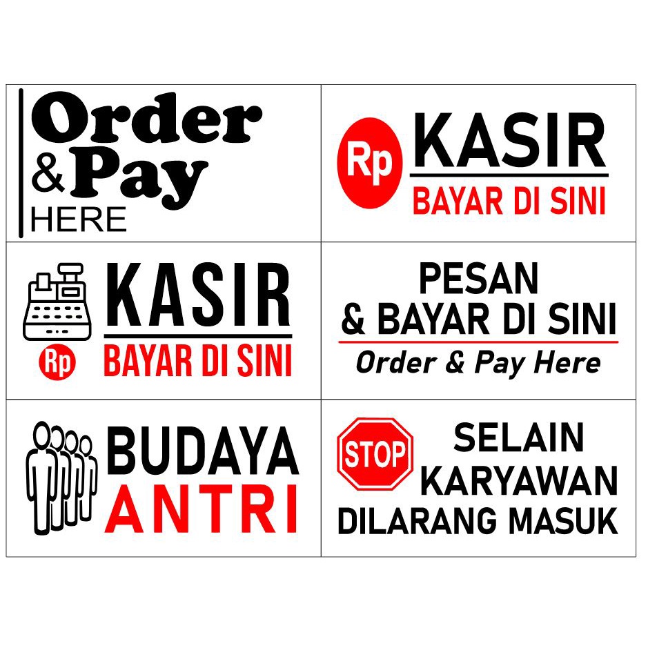 Jual COD, GRATIS ONGKIR, Label Akrilik Kasir / Budaya antri / Pesan dan ...