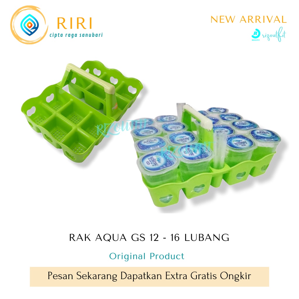Jual Rak Aqua Gelas Plastik 16 Lubang Slot Tempat Penyimpanan Air Minum ...