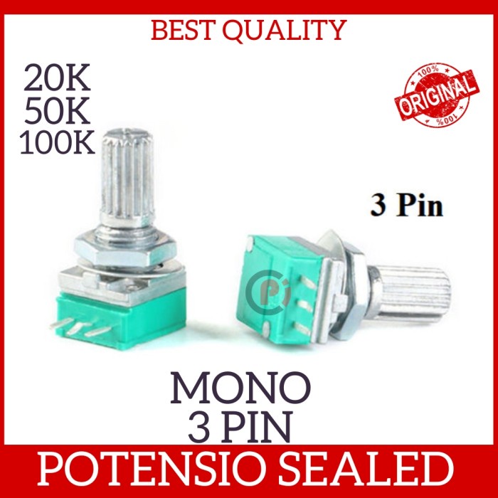 Jual RV097NS Potensiometer Mono 3 Pin Audio Sealed Potensio 3P Potentio ...