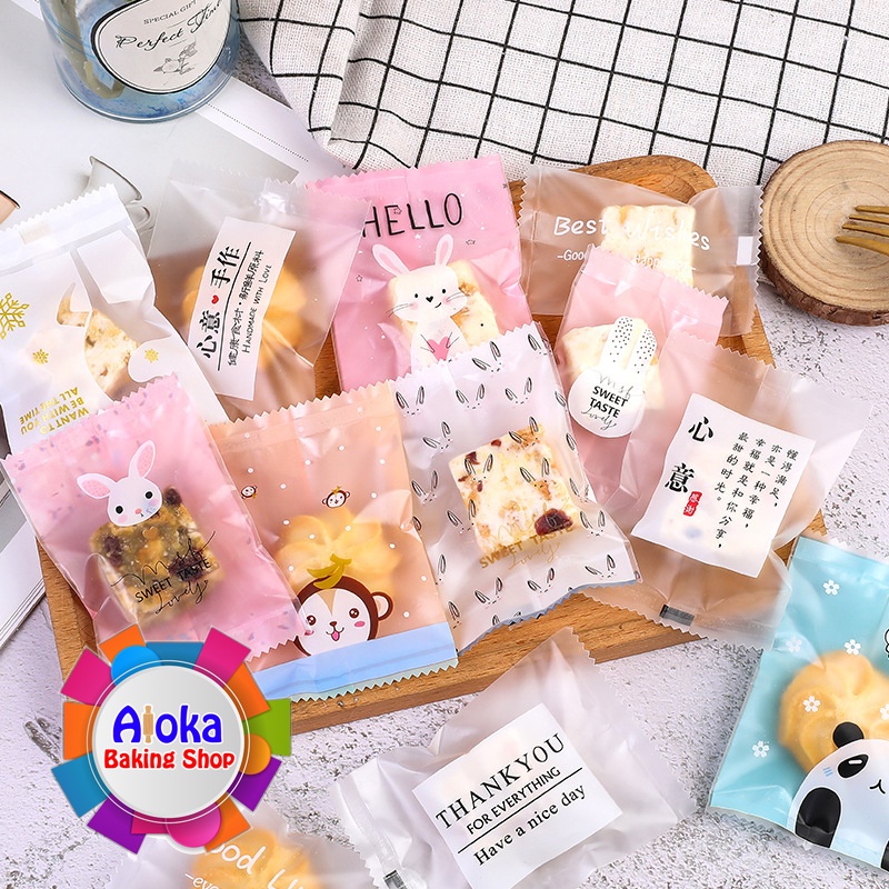 Jual 8.5x5.5 100 Pcs Cookies Bag Motif/Plastik Kue Kering Lucu Menarik ...