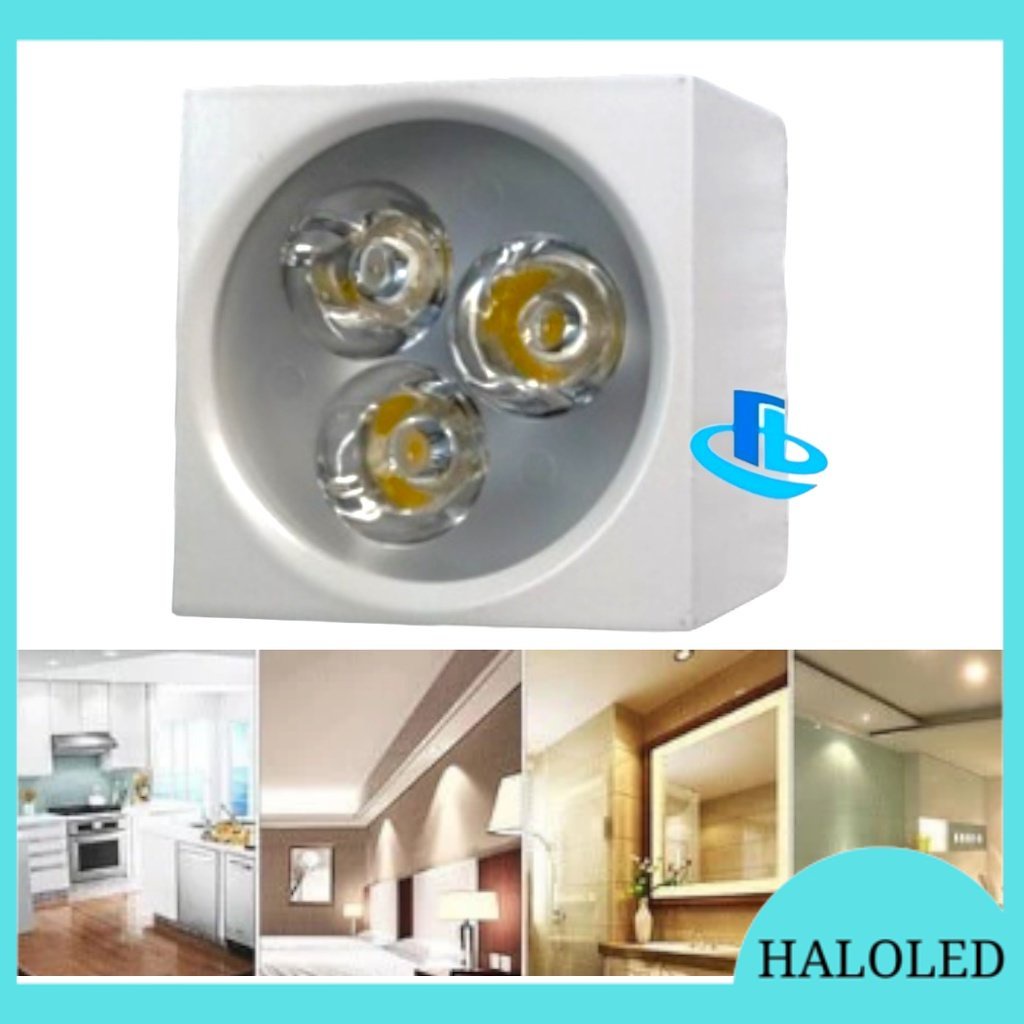 Jual Led DOWNLIGHT OUTBOW KOTAK BODY PUTIH 3 MATA 3000K 220V 3Watt ...