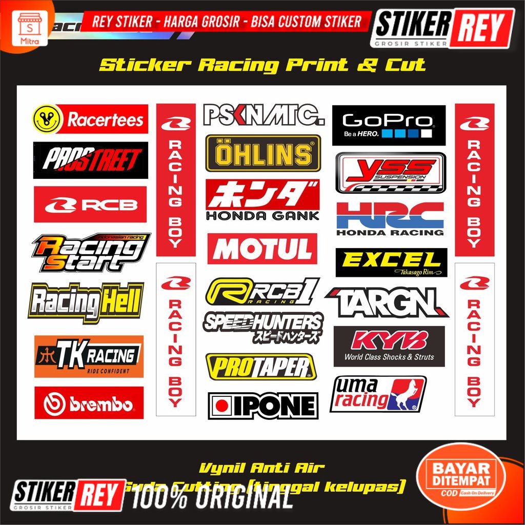 Jual Sticker Pack Racing Stiker Motor Stiker Sponsor Isi 10 15 25 Anti ...