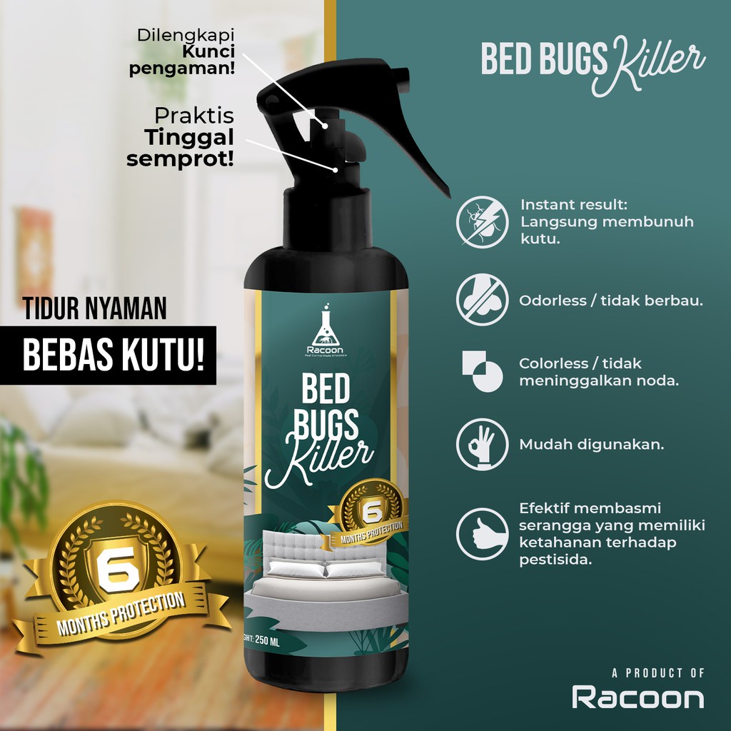 Jual Obat Kutu Kasur Racoon Bed Bugs Killer / Tungau / Tahan 6 bulan 1x ...