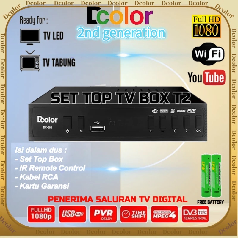 Jual Set Top Box DVBT2/C Receiver TV STB DVB T2-02/01( FREE BUBBLEWRAP ...