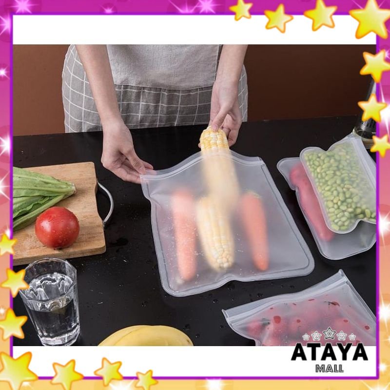 Jual Kantong Plastik Ziplock Reusable Kulkas Penyimpan Makanan Sayuran ...