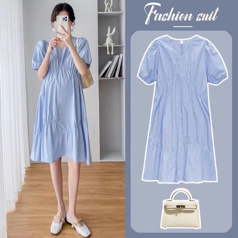 Jual Susana ID Dress Biru Bumil Friendly D007 | Shopee Indonesia