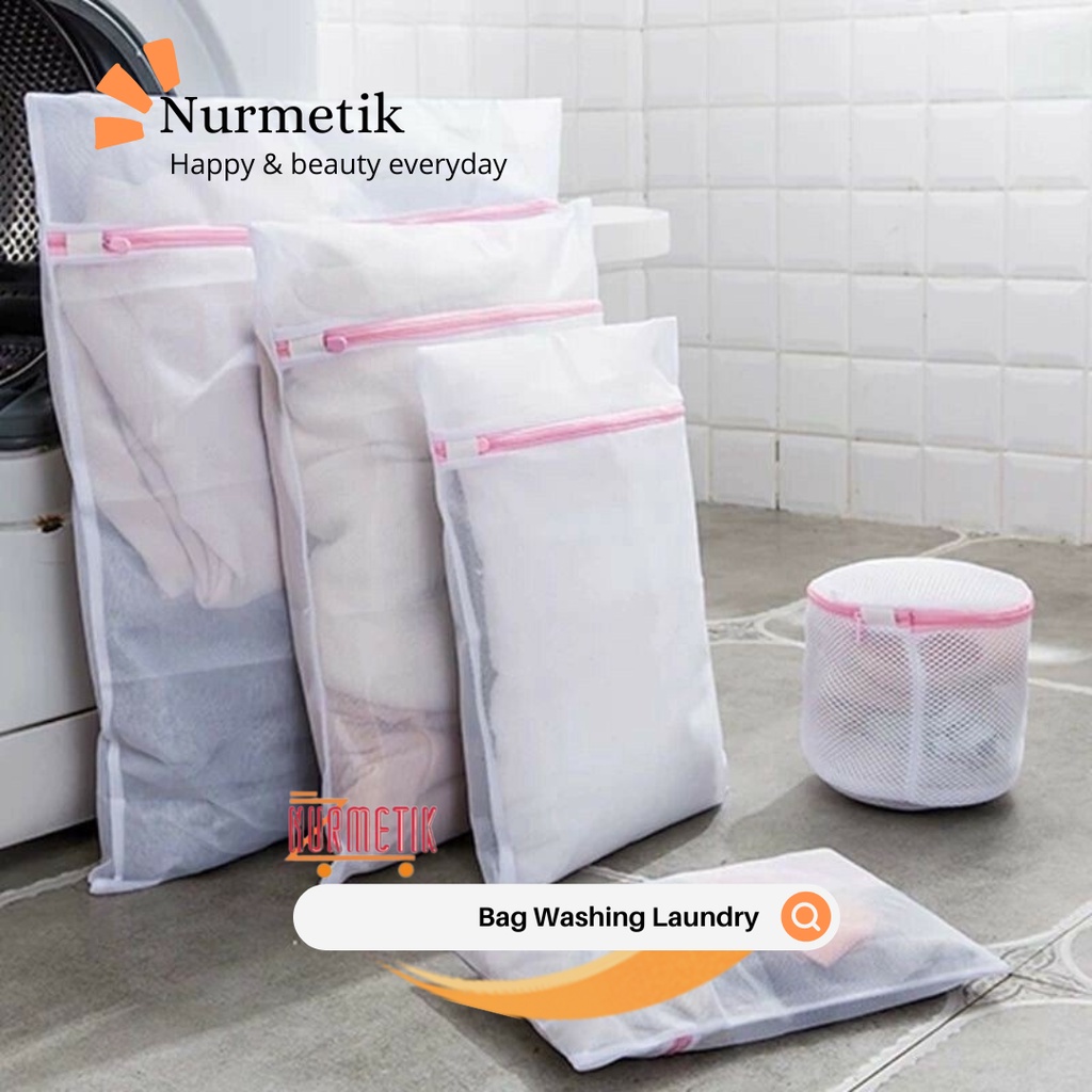 Jual Bag Washing Laundry Mesin Cuci Tebal With Zip Closure Agar Bra ...