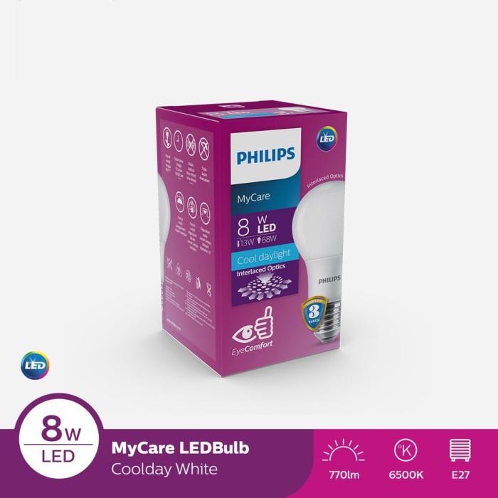 Jual Philips Lampu MyCare LED Bulb 8W E27 230V 6500K Cool Daylight | Shopee Indonesia