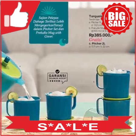 Jual Tupperware Preludio Mug 4pcs Turquoise gelas bertutup Tupperware ...