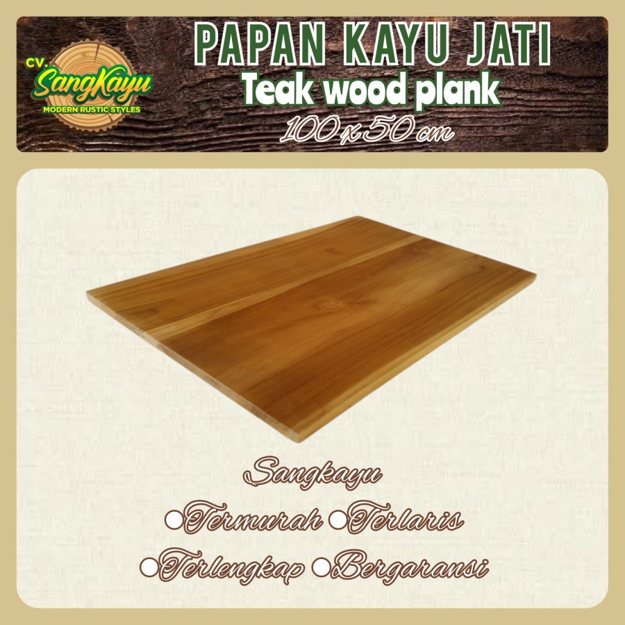 Jual Papan kayu jati asli 100x50 papan ambalan wooden board bahan daun ...