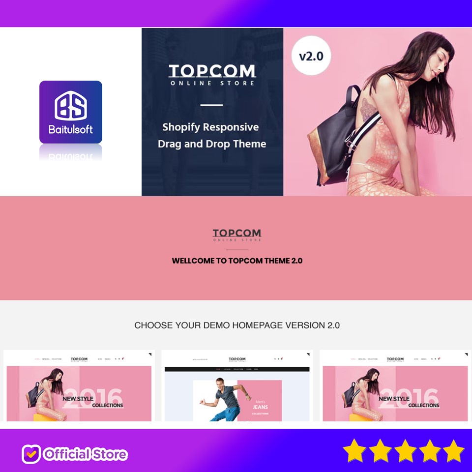 Jual TOPCOM – RESPONSIVE SHOPIFY THEME | Shopee Indonesia