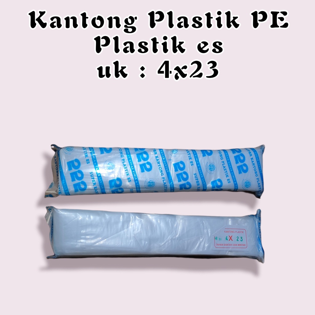 Jual kantong plastik es ukuran 4x23 cm (PAKET 5 PACK) / kantong plastik ...