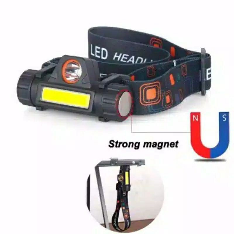 Jual lampu kepala cas led 2 mode high power headlamp senter kepala cas ...