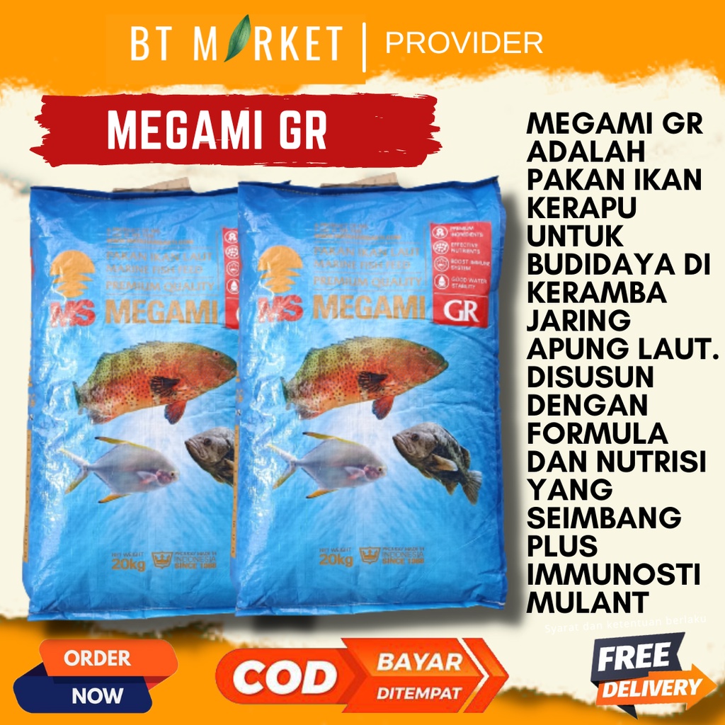 Jual MEGAMI GR 10Kg Pakan Pelet Ikan Kerapu Ikan Laut Ikan Predator ...