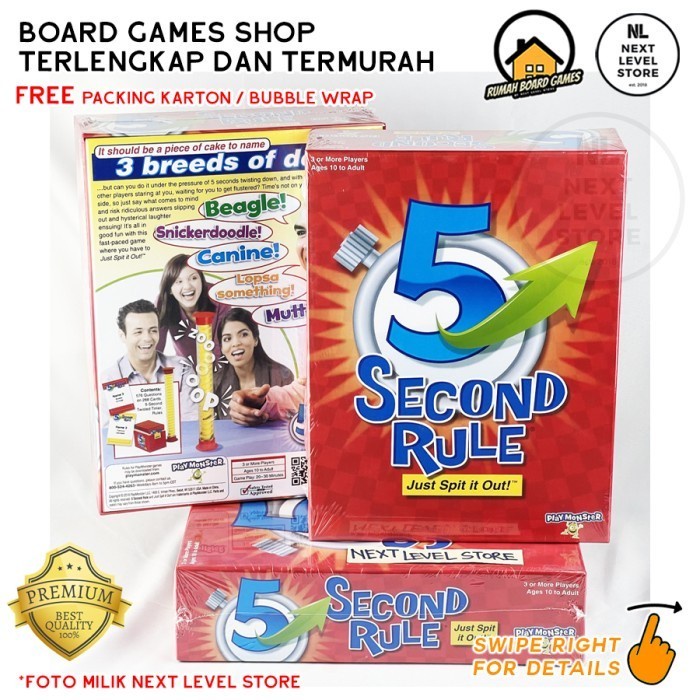 Jual 5 Second Rule Board Games Card Game Permainan Edukasi Keluarga ...