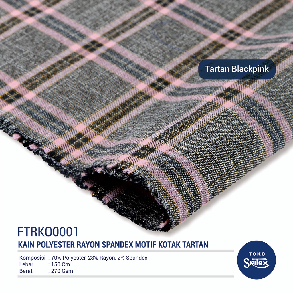 Jual Toko Sritex Kain Tetron Rayon Print Kotak Tartan Premium Ekspor ...
