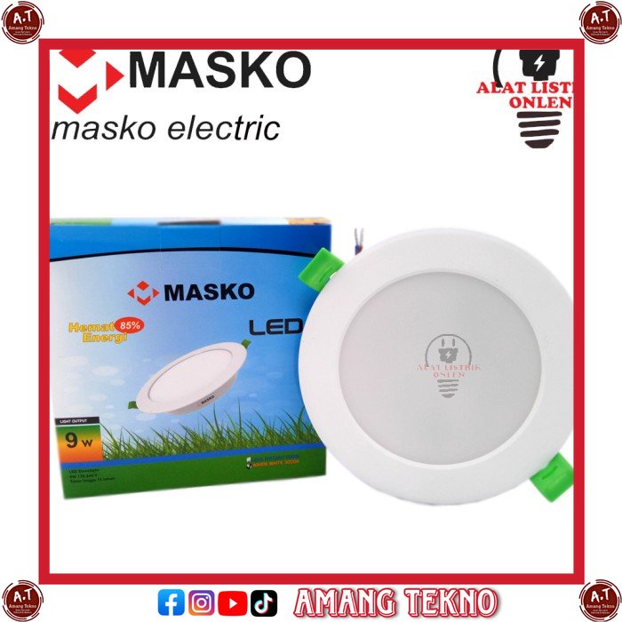 Jual LAMPU LED DOWNLIGHT 4 INCH PLAFON INBOW 9W 9 W PUTIH KUNING MASKO ...