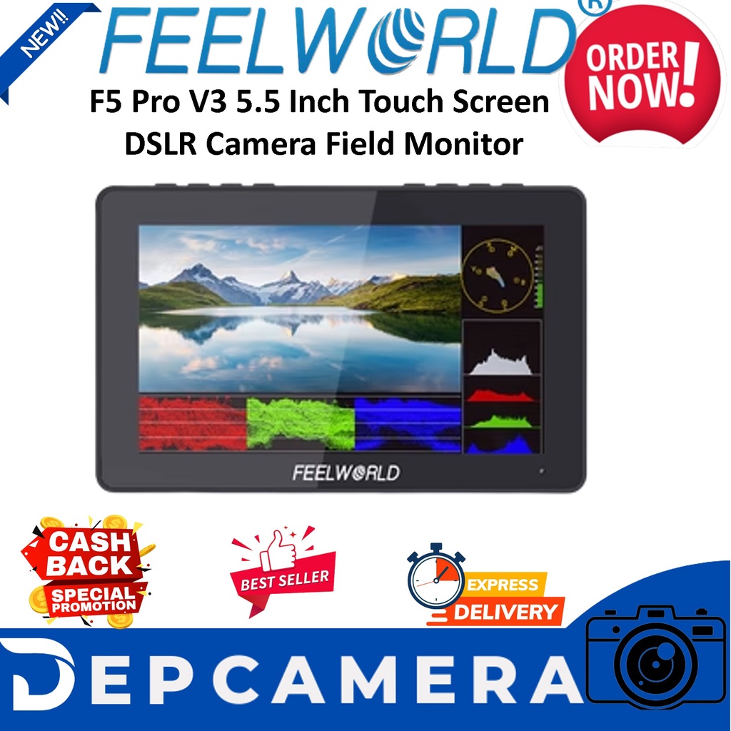 Jual FEELWORLD F5 Pro V3 5.5 Inch Touch Screen DSLR Camera Field ...