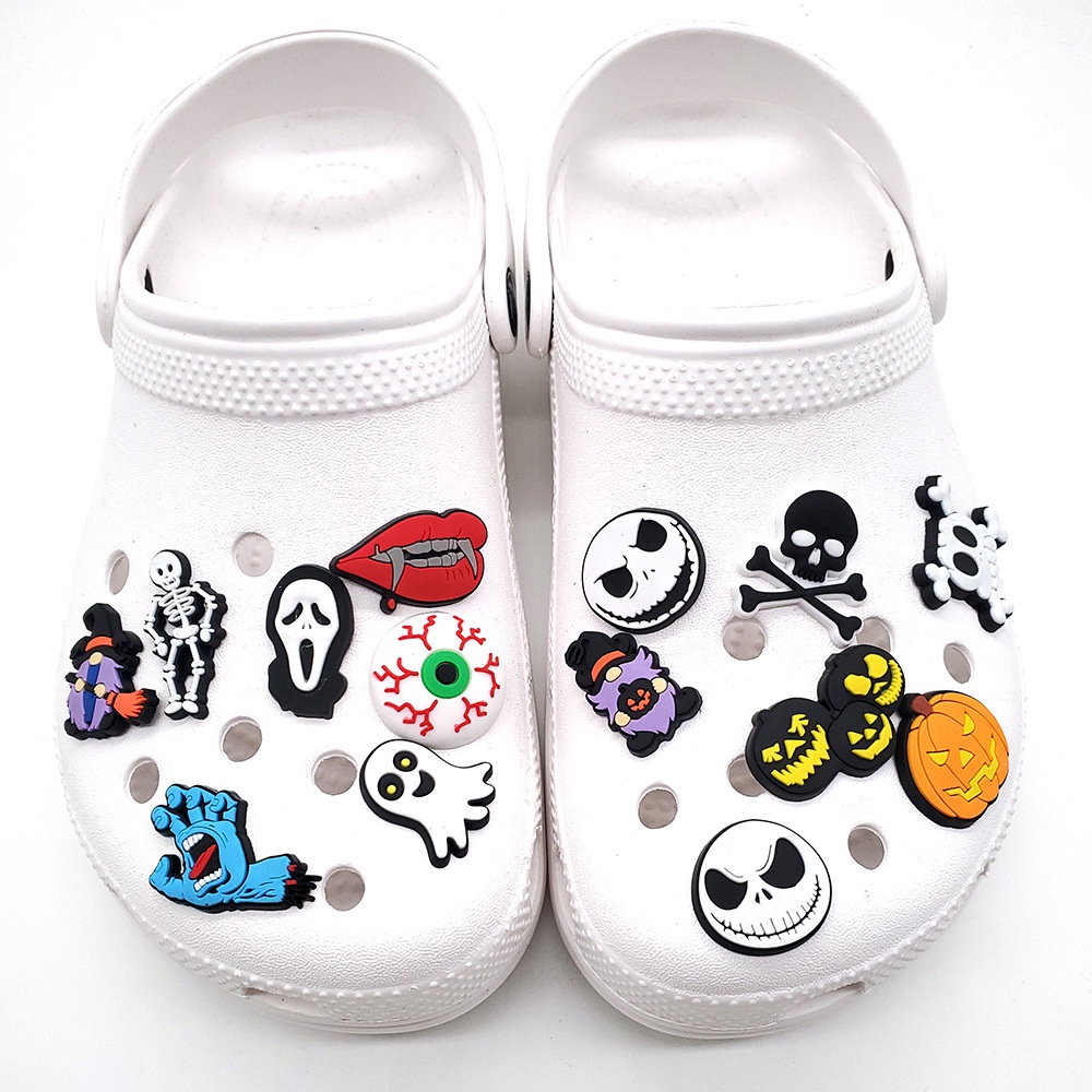 Jual Jibb 212 Pin Sandal Tengkorak Skeleton Keren Hiasan Sendal Flat ...